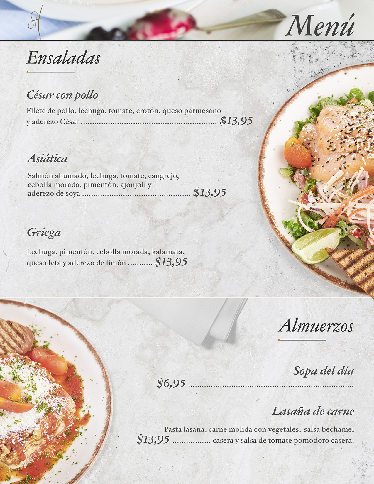 Menú de Especialidades | Saint Honore